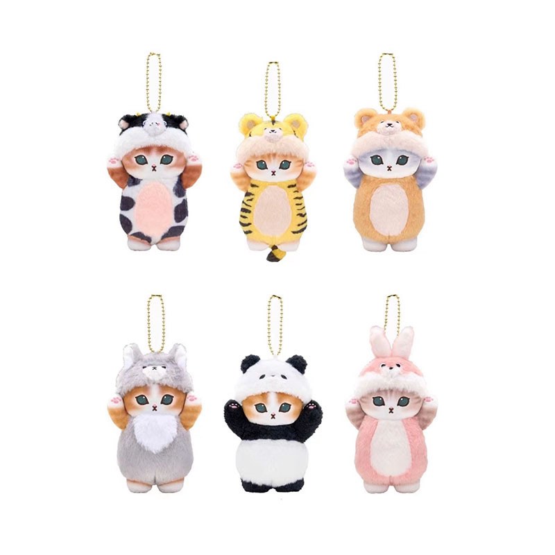 Mofusand Pawpaw 系列 Bear Panda Wolf Bunny Cow Tiger Keychain Plush Toy ...