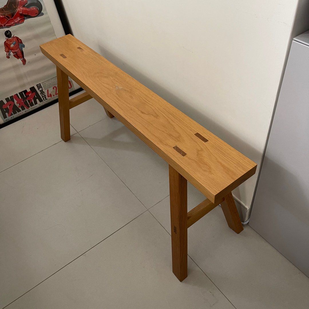 MUJI Rubber Wood Bench Stool Large/ 無印良品長椅, 傢俬＆家居, 傢俬, 椅子 - Carousell