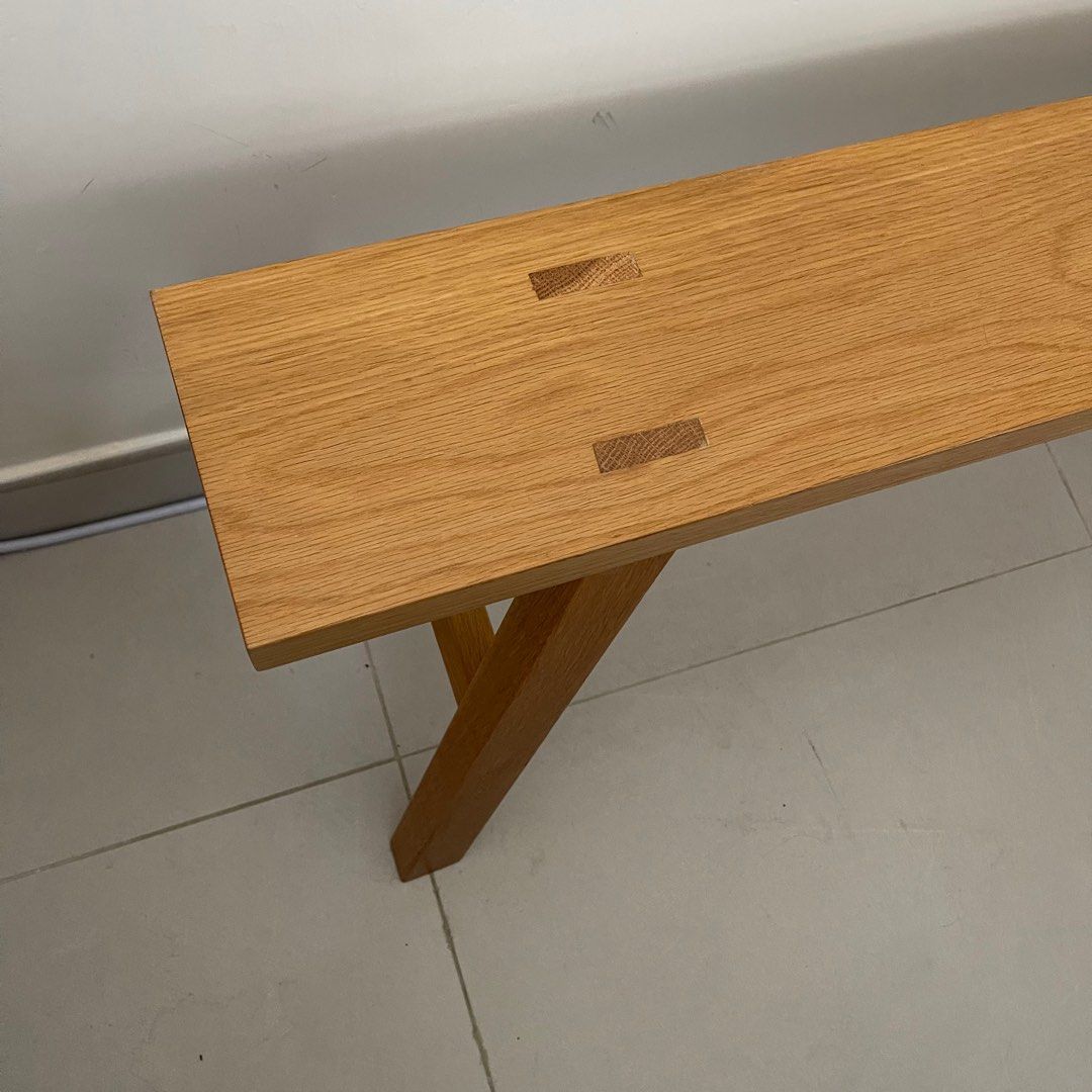 MUJI Rubber Wood Bench Stool Large/ 無印良品長椅, 傢俬＆家居, 傢俬, 椅子 - Carousell