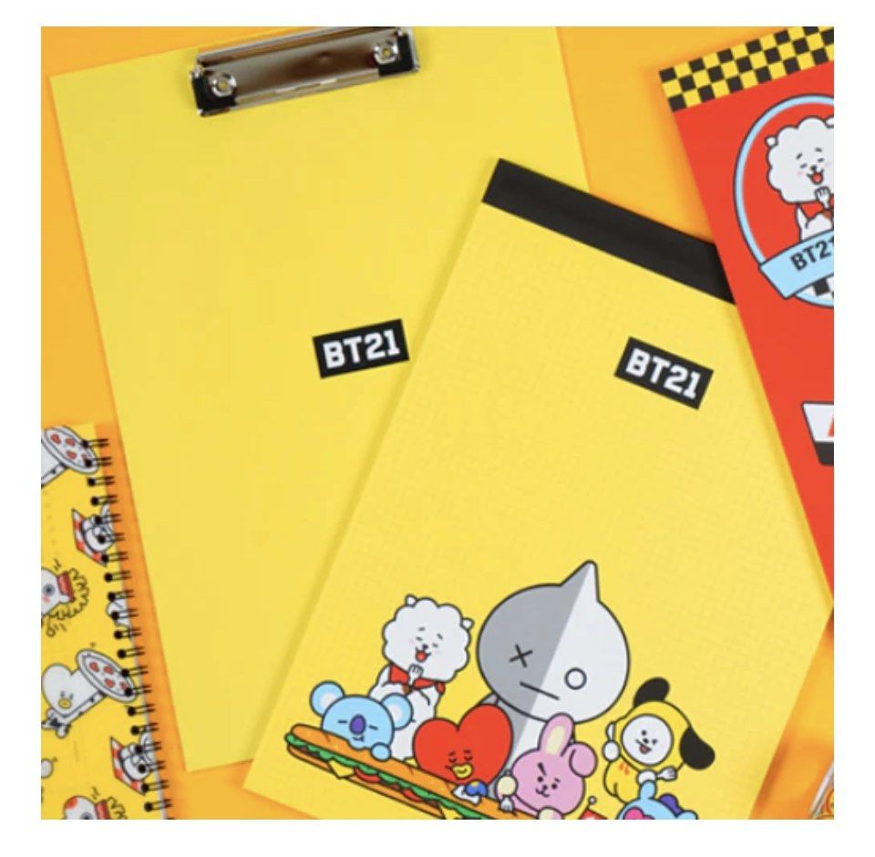Official Line Friends BTS BT21 Clipboard and Notepad Set, Hobbies ...