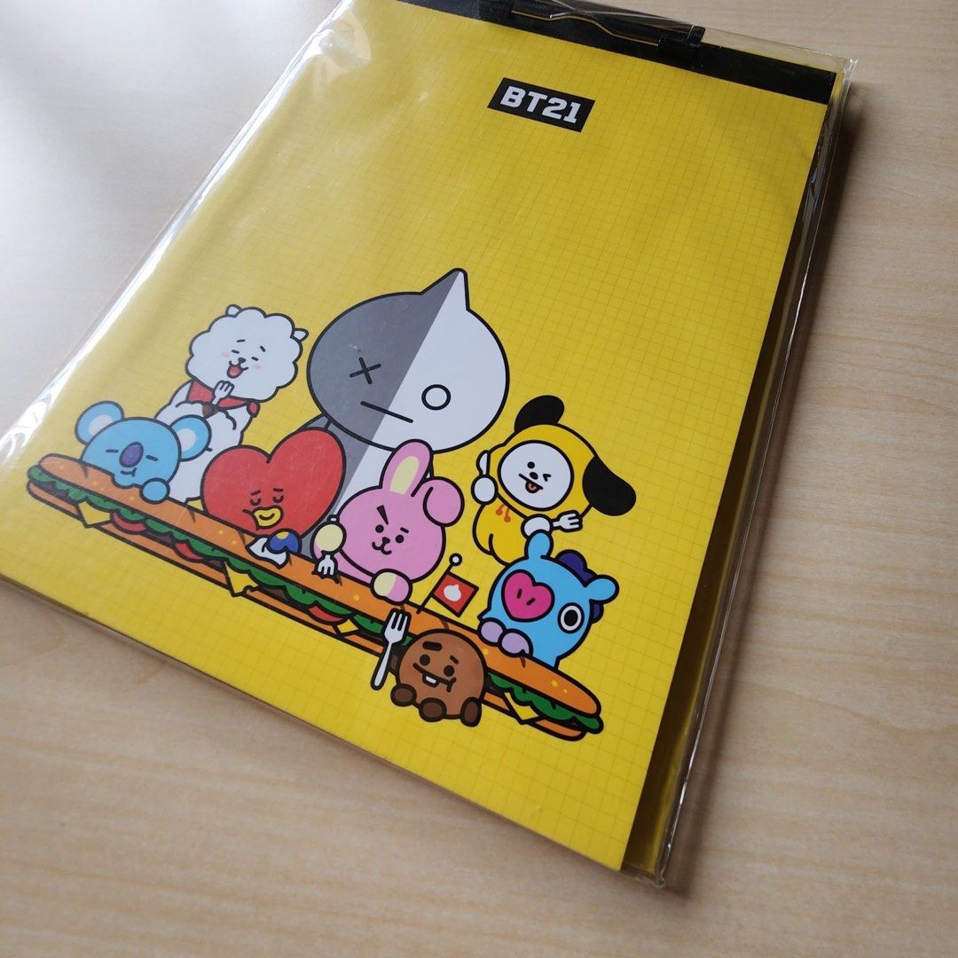 Official Line Friends BTS BT21 Clipboard and Notepad Set, Hobbies ...