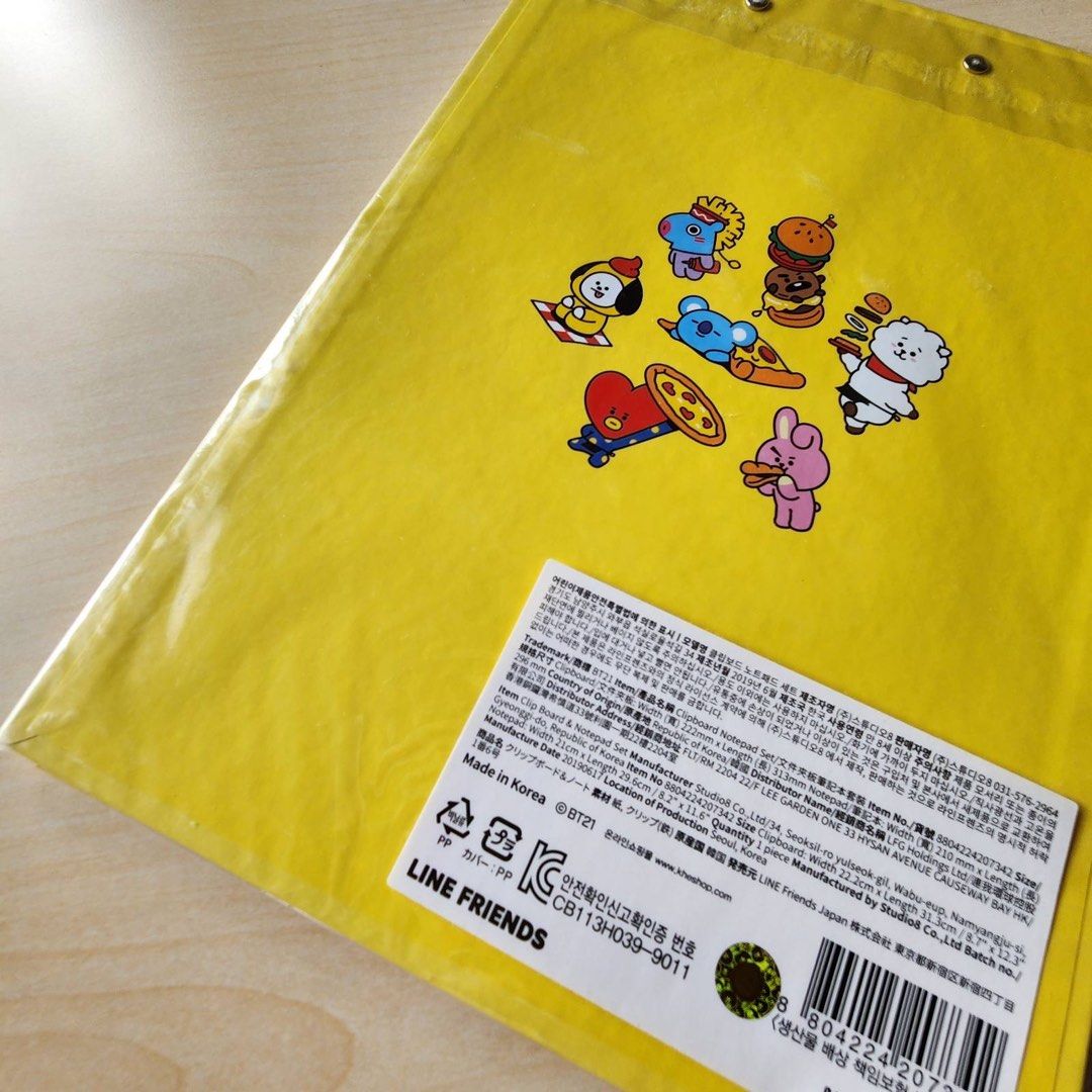 Official Line Friends BTS BT21 Clipboard and Notepad Set, Hobbies ...