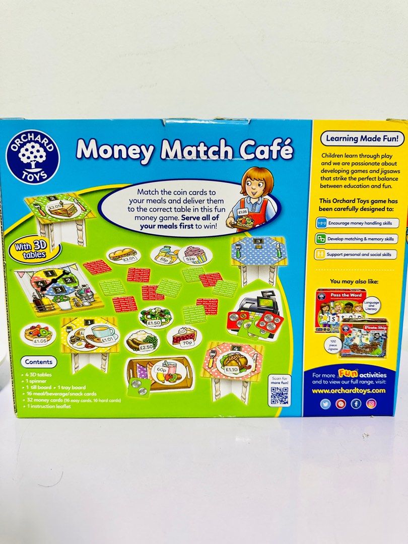 Orchard Toys Money Match Cafe Board Game, Hobbies & Toys, Toys & Games ...