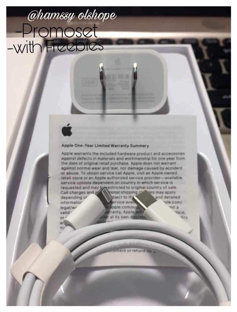 ORIGINAL 20WATTS POWER ADAPTER WITH USB-C lightning.with serial. Apple ...