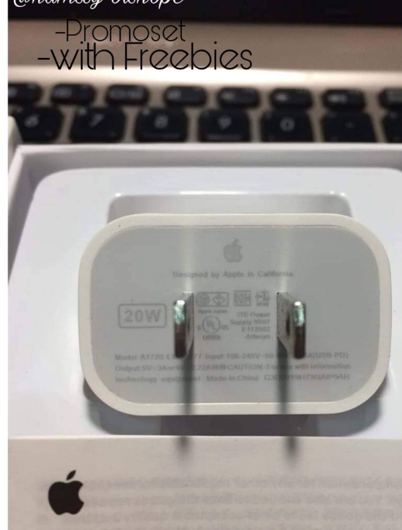 ORIGINAL 20WATTS POWER ADAPTER WITH USB-C lightning.with serial. Apple ...