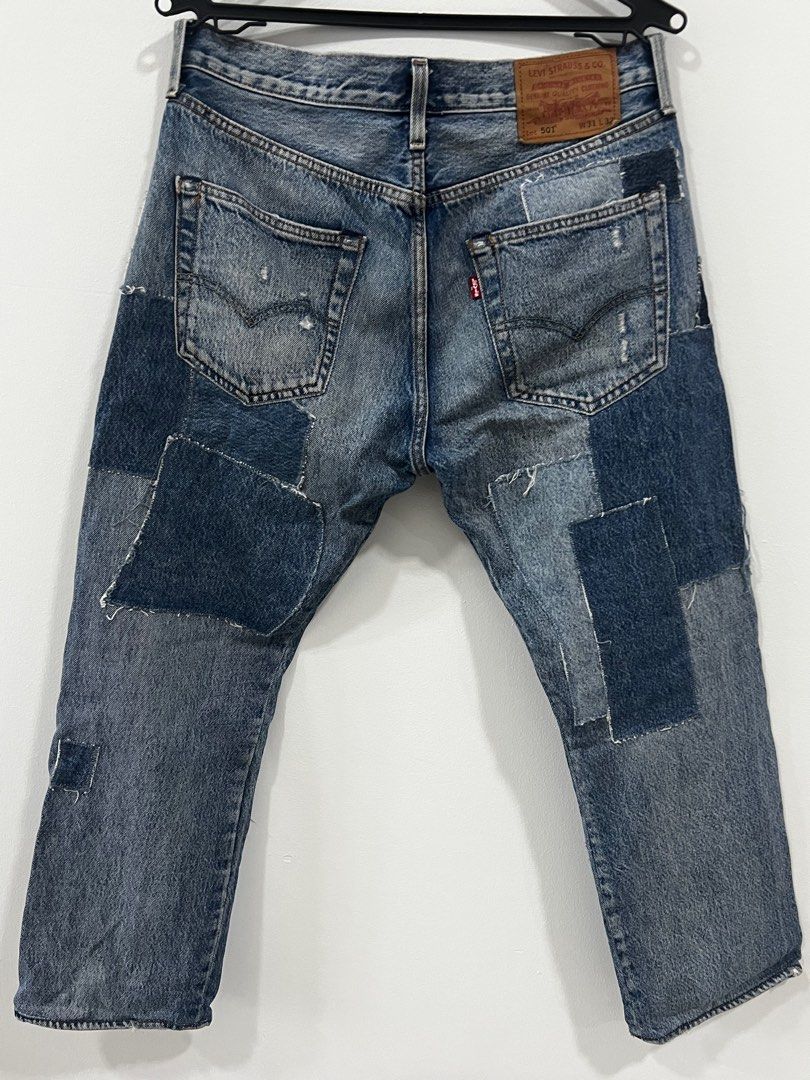 LEVIS 501 PREMIUM PATCHWORK JEANS, Men's Fashion, Bottoms, Jeans on Carousell