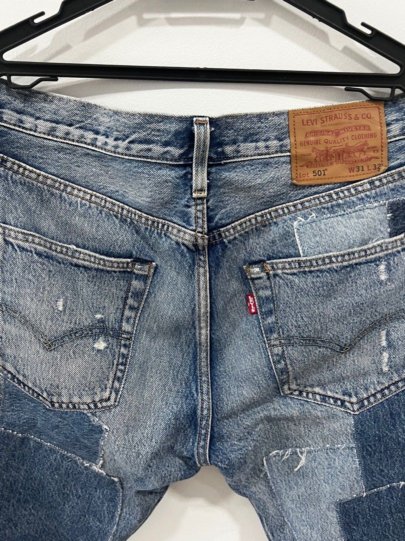 LEVIS 501 PREMIUM PATCHWORK JEANS, Men's Fashion, Bottoms, Jeans on Carousell