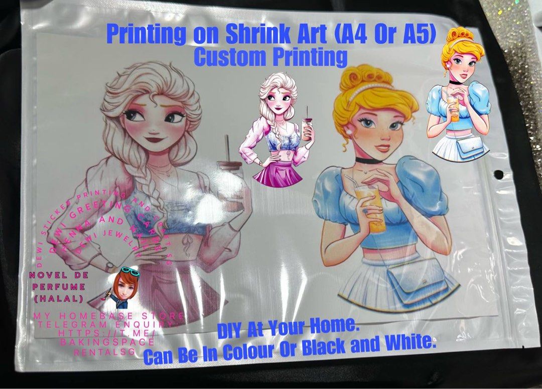 Printing Shrink Art A4 Size With Colour. Can DIY At Your Home, Hobbies ...