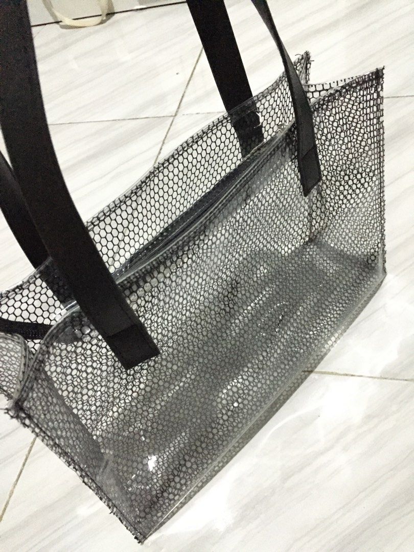 pvc totbag jaring transparan, Fesyen Wanita, Tas & Dompet di Carousell