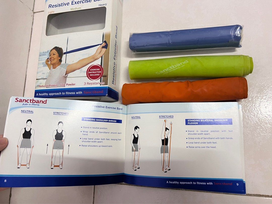 Resistive Exercise Band, Sports Equipment, Exercise & Fitness, Toning ...