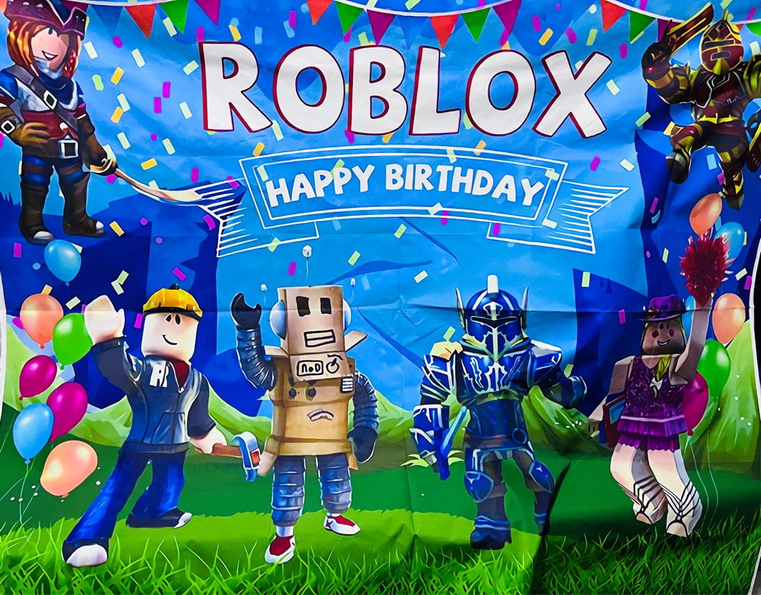 Roblox Birthday themed Banner, Hobbies & Toys, Toys & Games on Carousell