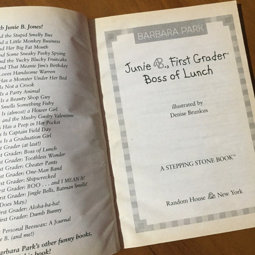 SALE - Junie B., First Grader: Boss of Lunch by Barbara Park and Denise ...