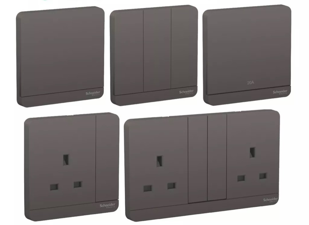 Schneider Avataron Dark Grey Switches & Sockets, TV & Home Appliances ...