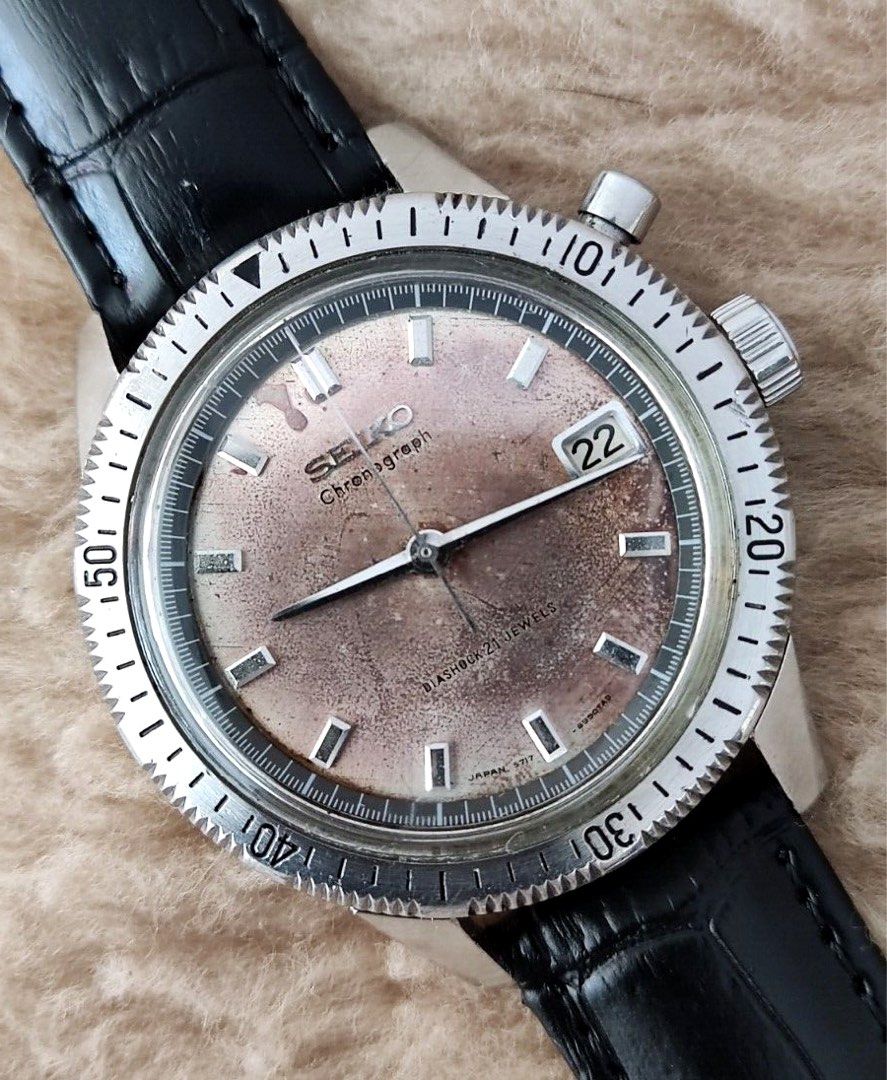 SEIKO Monopusher 5717-8990 CHRONOGRAPH Steel MANUAL Wind 37.5mm MENS ...