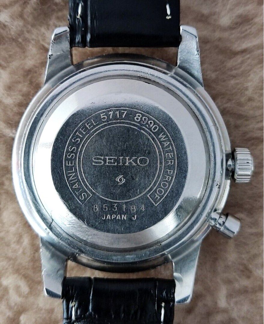 SEIKO Monopusher 5717-8990 CHRONOGRAPH Steel MANUAL Wind 37.5mm MENS ...