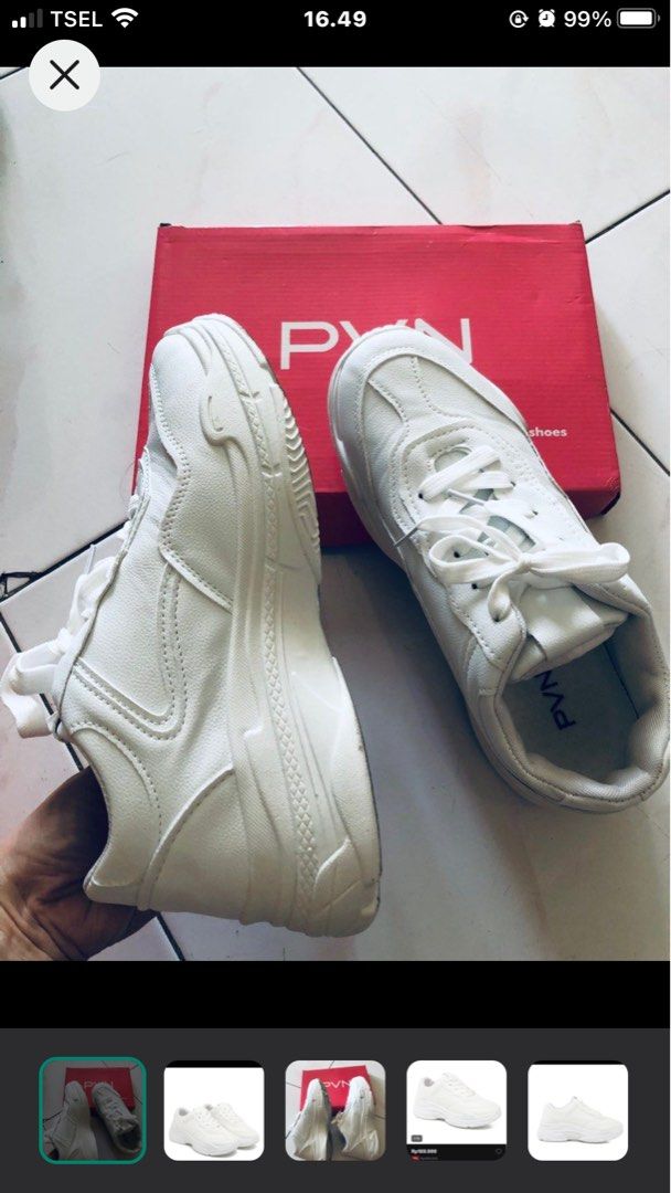 Sepatu PVN putih , no 43, Fesyen Wanita, Sepatu di Carousell