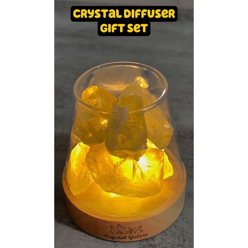 |SG| Natural Raw Crystal Diffuser with Wireless Touch Sensor LED Light ...
