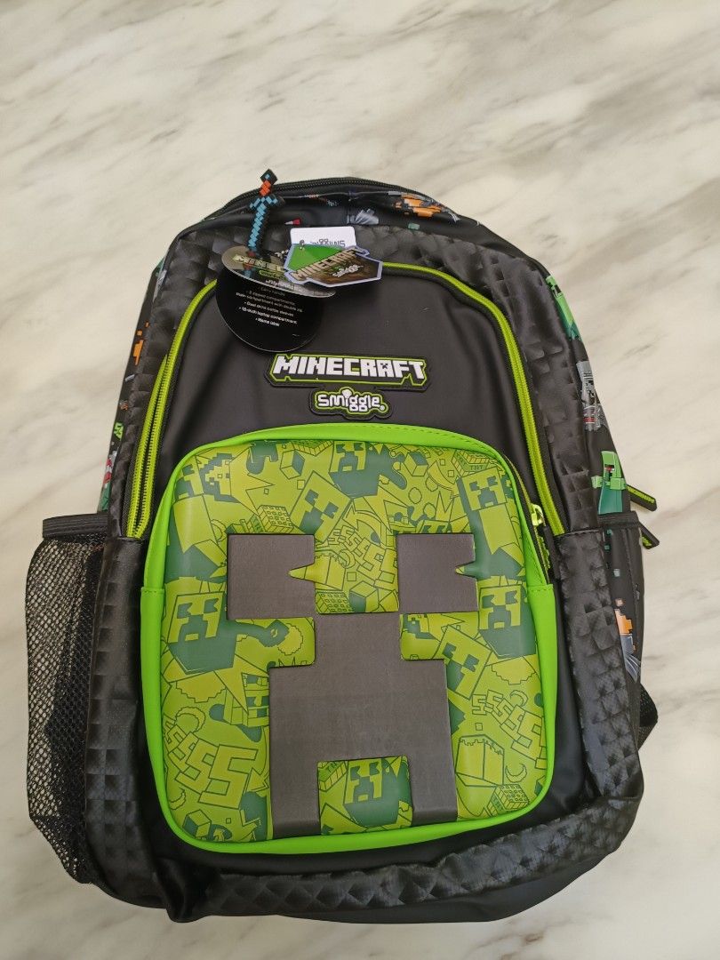 Large Smiggle minecraft backpack, Babies & Kids, Babies & Kids Fashion ...