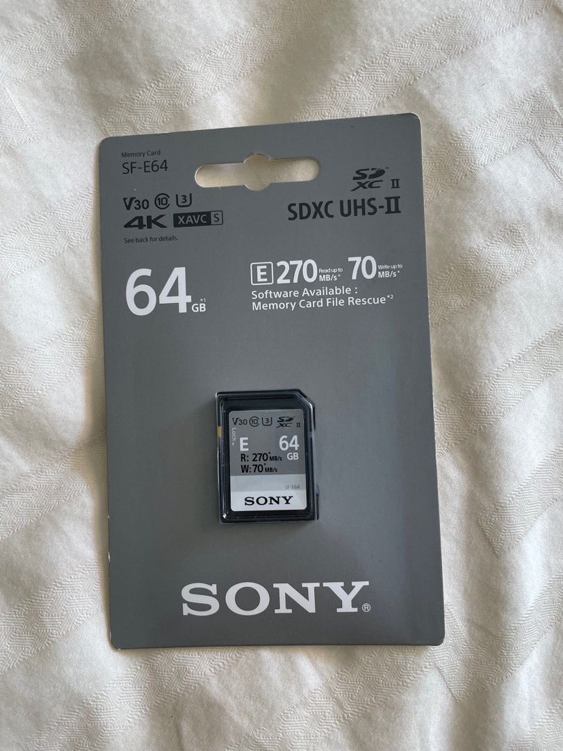 Sony SD card 64GB (E series), Photography, Photography Accessories ...