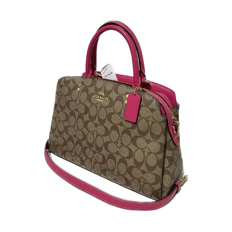 Tas Coach 91495 Lillie Large Carryall Signature Khaki / Pink, Barang ...