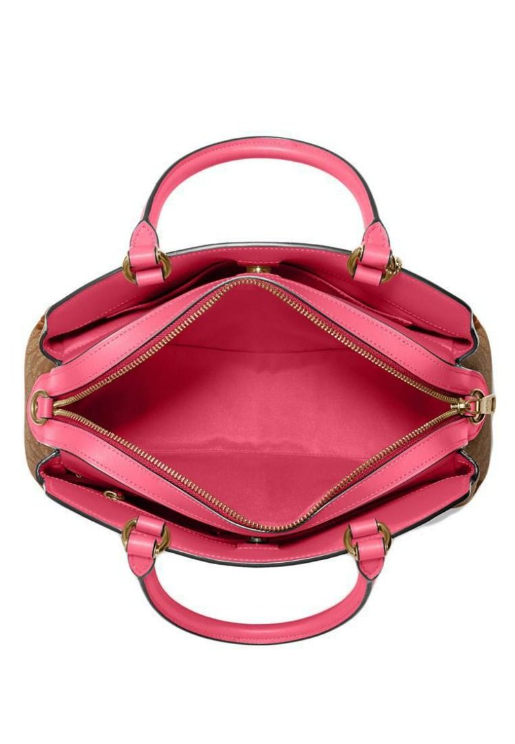 Tas Coach 91495 Lillie Large Carryall Signature Khaki / Pink, Barang ...