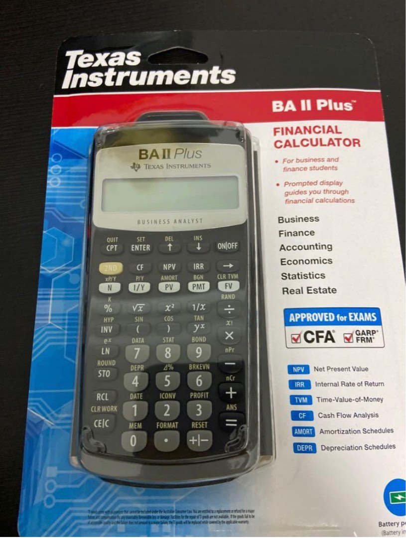 Texas instruments BA II Plus financial calculator, Computers & Tech ...