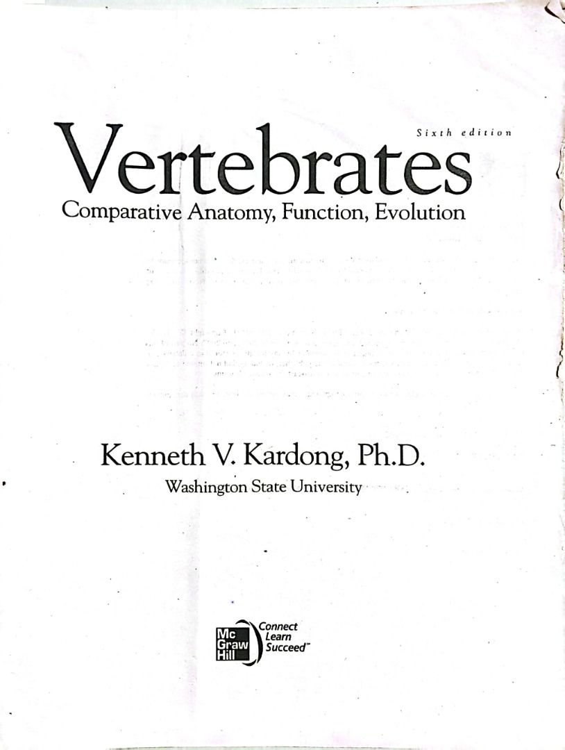Vertebrates Comparative Anatomy (6th Ed.), Hobbies & Toys, Books ...