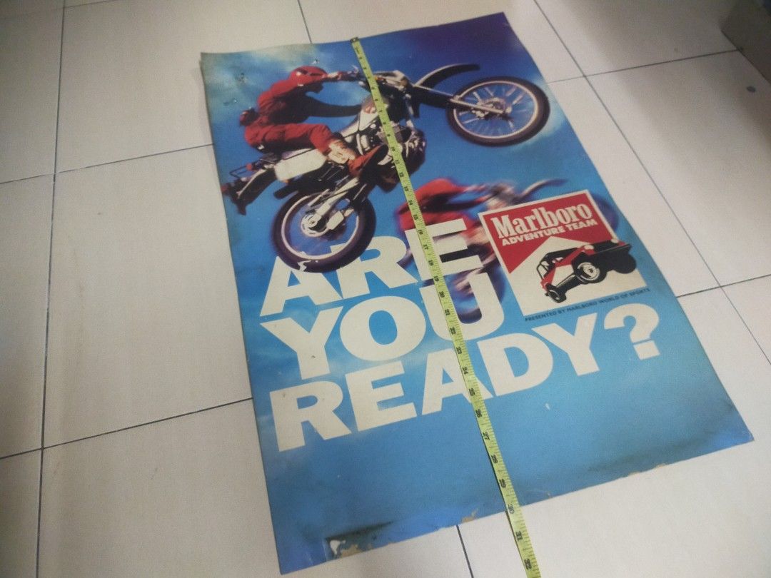 Vintage Marlboro adventure team poster yamaha suzuki Kawasaki honda ...