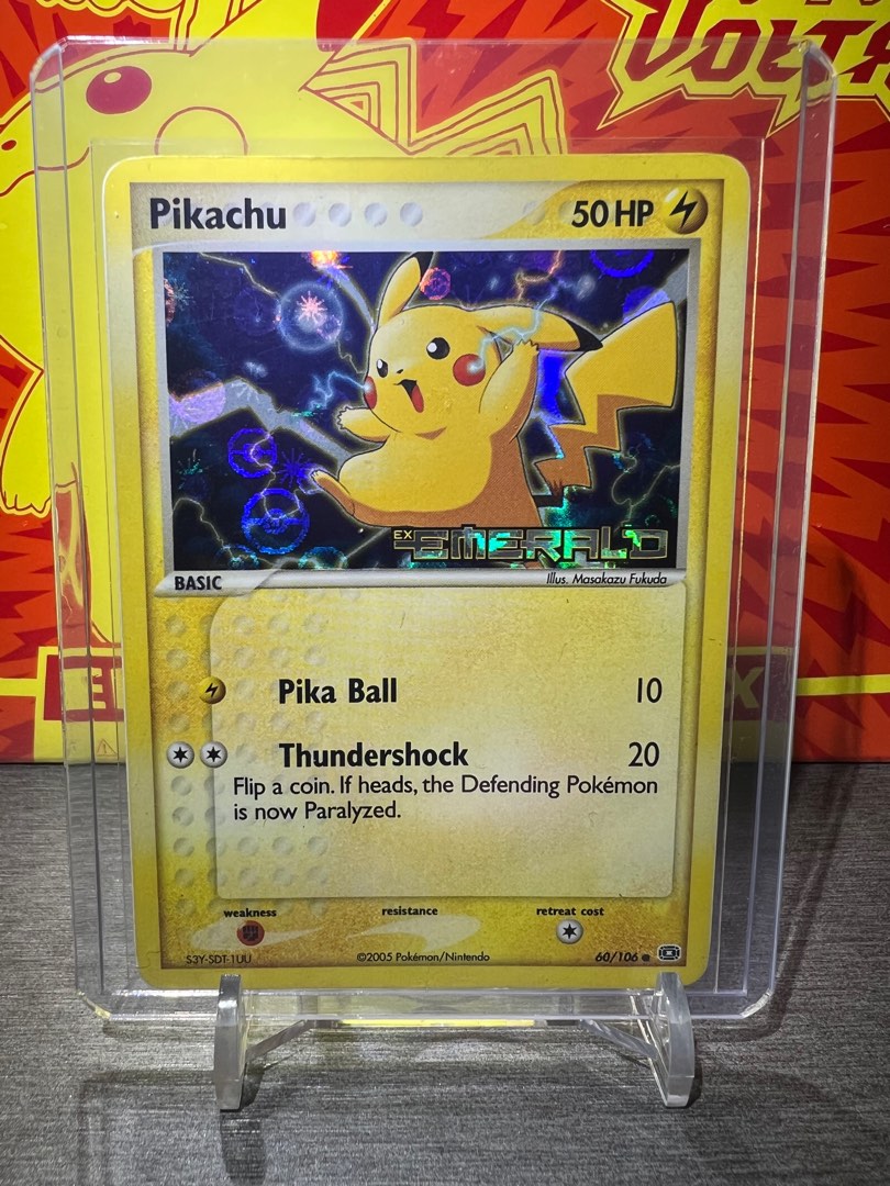 [Vintage] Pikachu Ex Emerald Reverse Holo Pokemon Card, Hobbies & Toys ...
