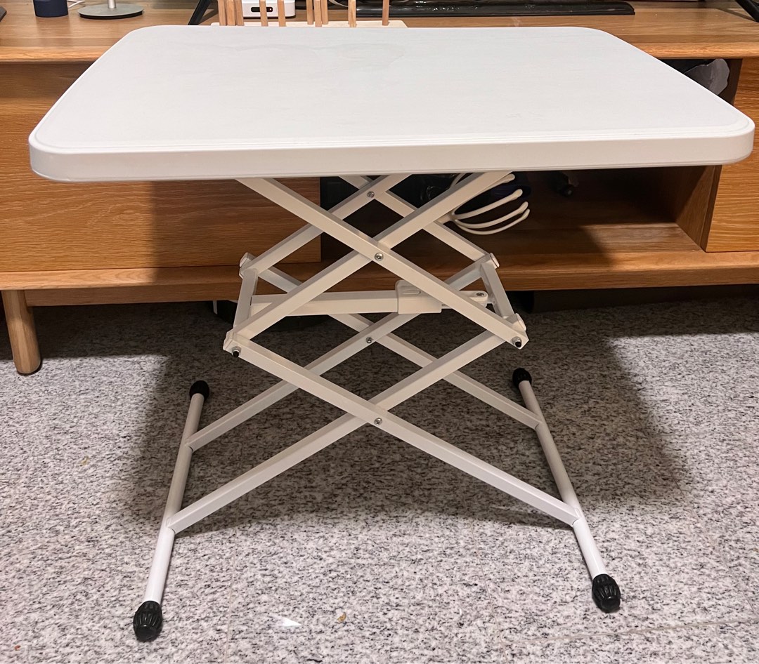 White - Height adjustable Table, Furniture & Home Living, Kitchenware ...