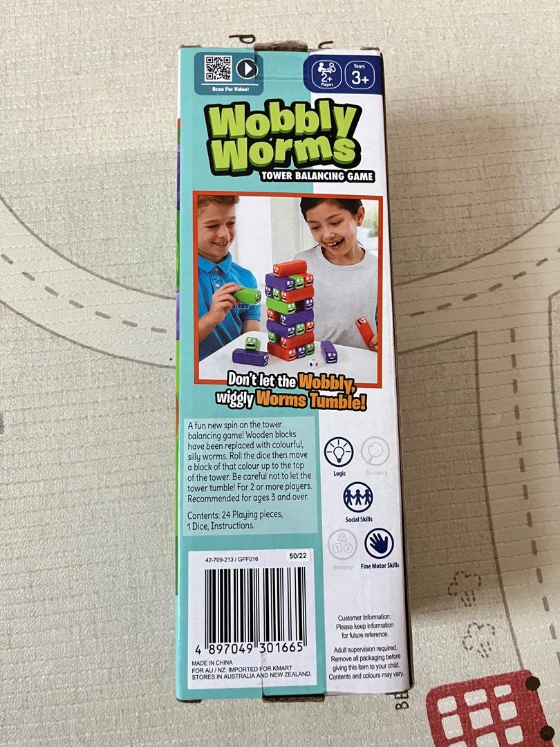 Wobbly Worms Jenga Game, Hobbies & Toys, Toys & Games on Carousell
