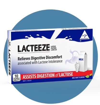 [10 tablets] Lacteeze lactase chewable tablets supplements for lactose ...