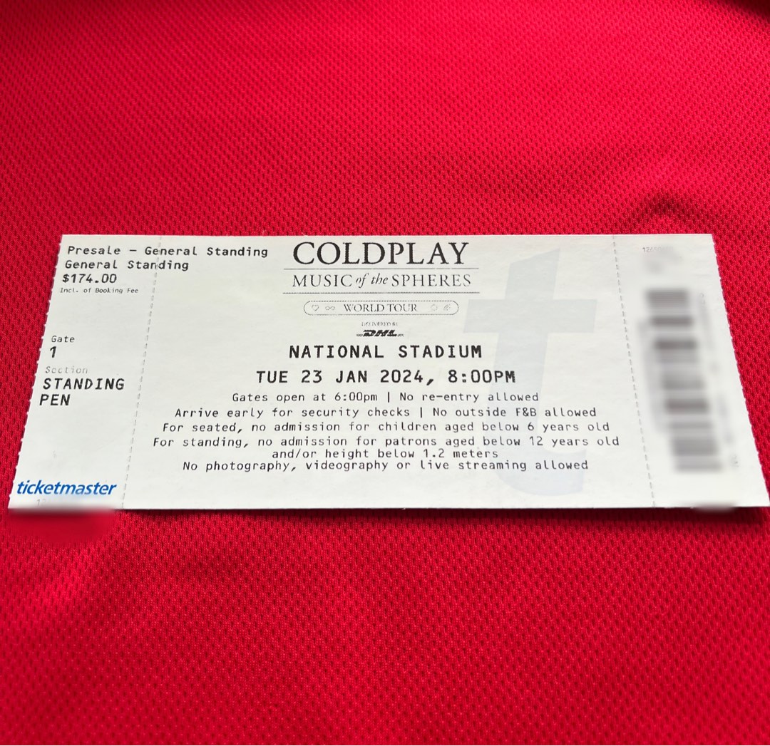 Coldplay ticket, Tickets & Vouchers, Event Tickets on Carousell