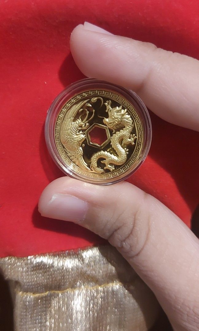 24K Gold Coin Dragon & Phoenix on Carousell