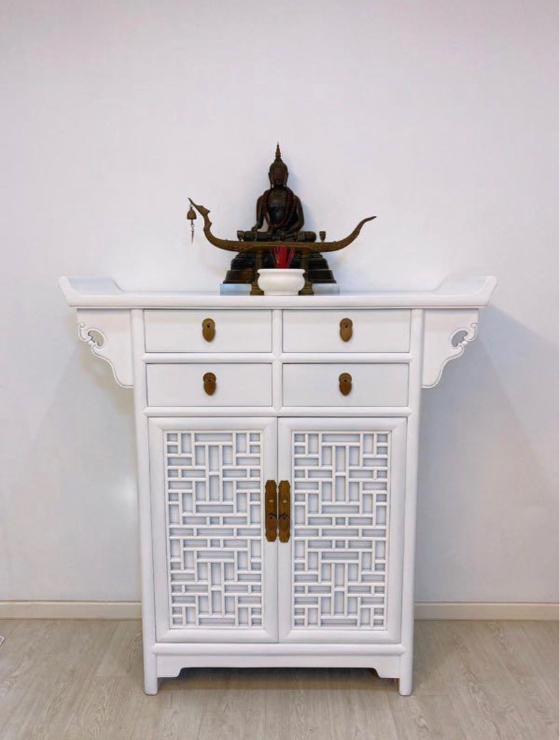 4 Drawer Alter in Elm wood, Furniture & Home Living, Furniture, Shelves ...