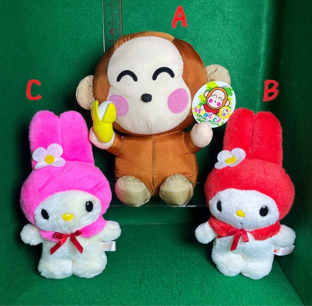 (全要六隻共售$418，可散買）全新 絕版懷舊 EIKOH/ NAKAJIMA Sanrio (1998/2000) Hello Kitty 吉蒂、My Melody 美樂蒂、Monkichi ...