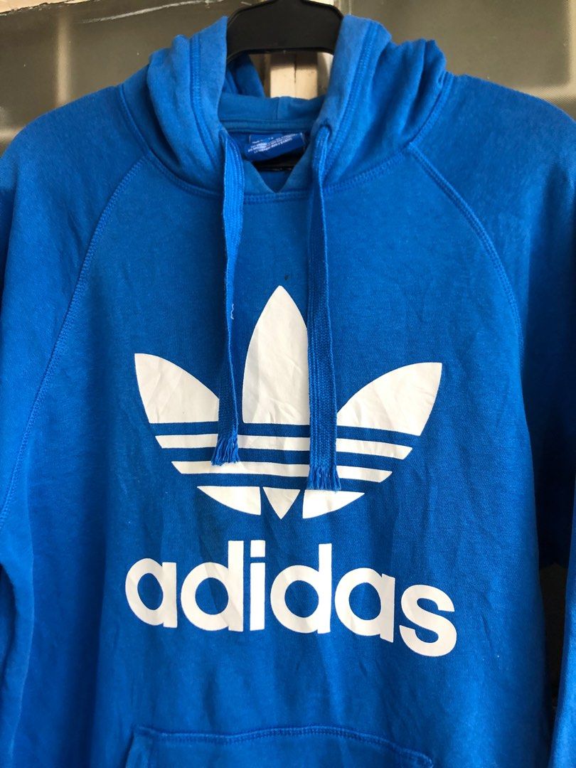 Adidas Trefoil Blue Hoodie, Men's Fashion, Coats, Jackets and Outerwear ...