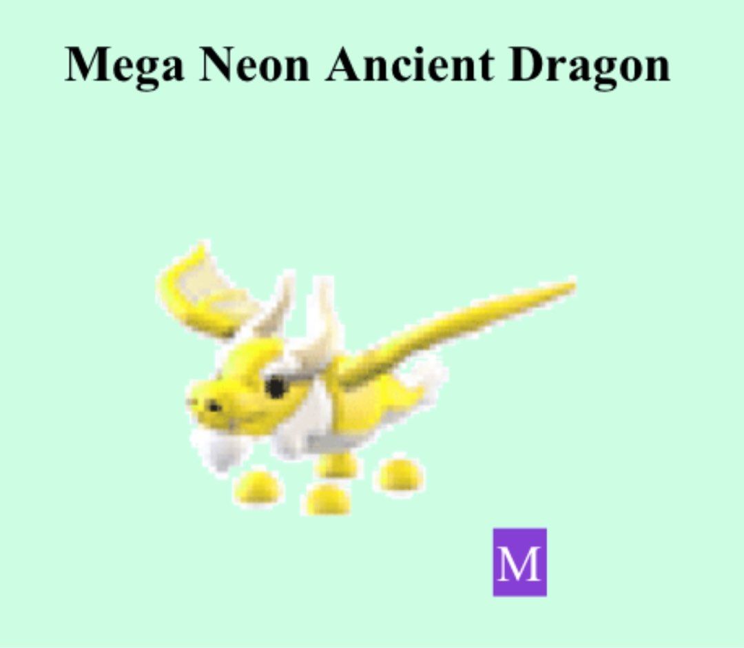 Adoptme (NO POT) Ancient Dragon x4 Neon Lum Ready to make Mega to ...