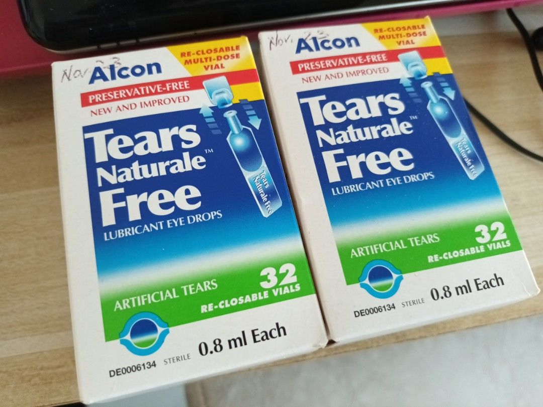 Alcon Tears Naturale Free lubricant drops for dry eyes or contact lens ...