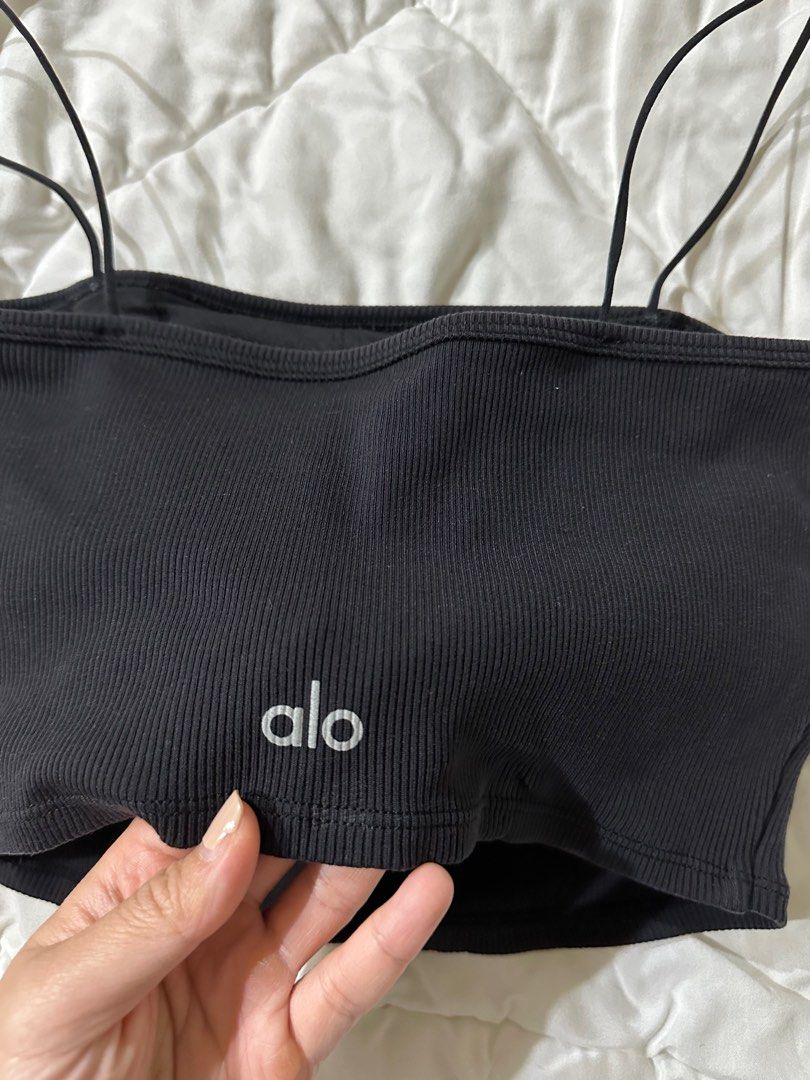 ALO Yoga Goddess Ribbed Bandeau Top Bra on Carousell