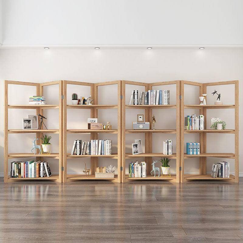 American minimalist bookshelf storage rack creative solid wood library ...