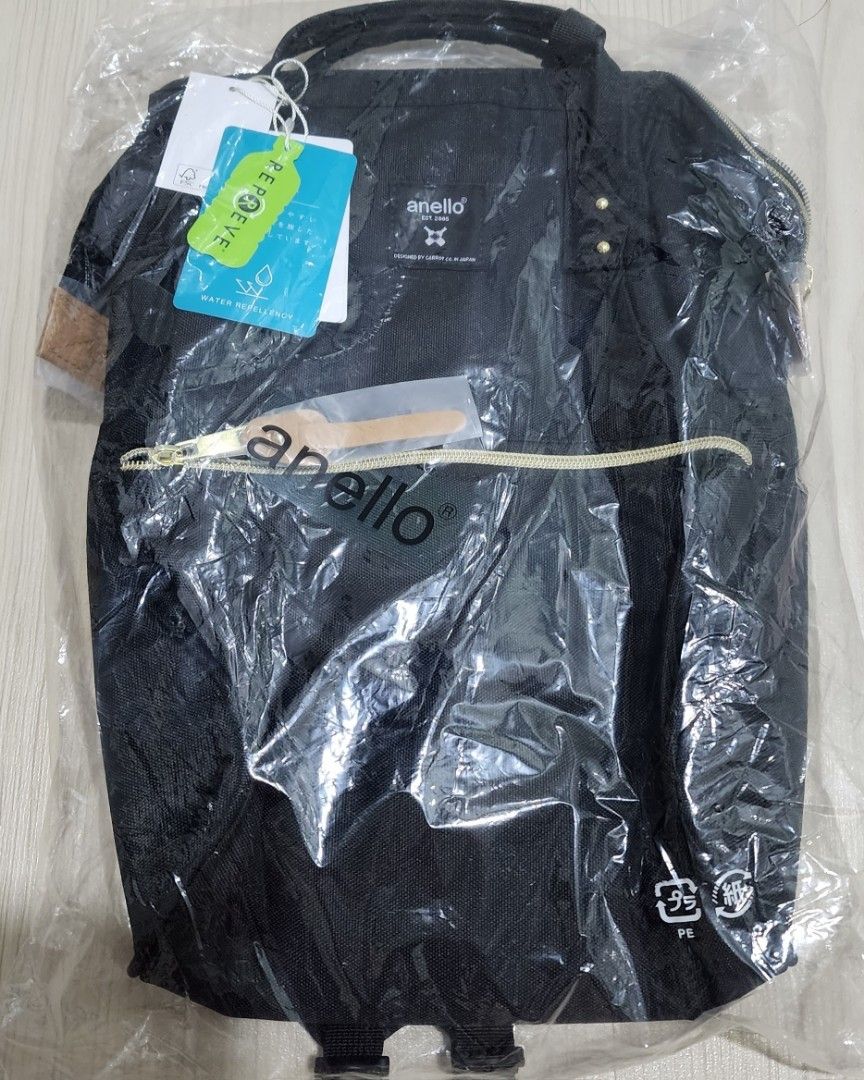 Anello Backpack Black with gold hardware (Small size), Women's Fashion ...