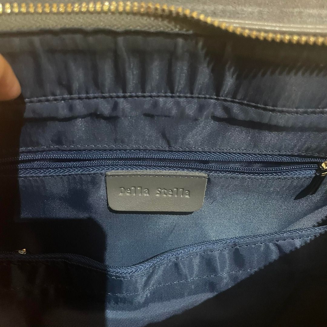 AUTHENTIC Bella Stella two-way gray leather handbag shoulder bag with ...