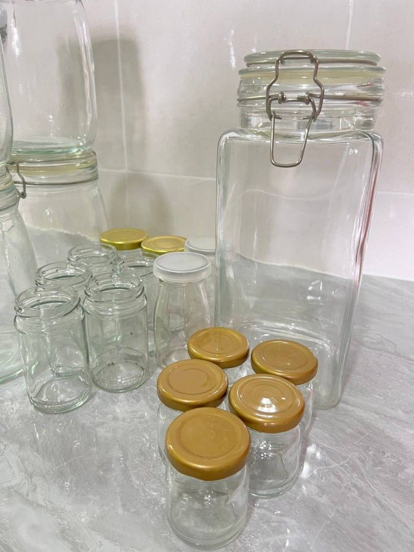 Balang kaca pelbagai saiz, Furniture & Home Living, Kitchenware ...