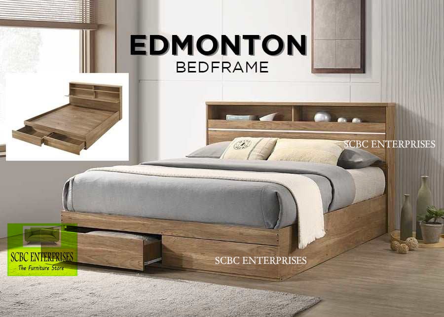 Bedframe with Drawer ED-EDMONTON, Furniture & Home Living, Furniture ...