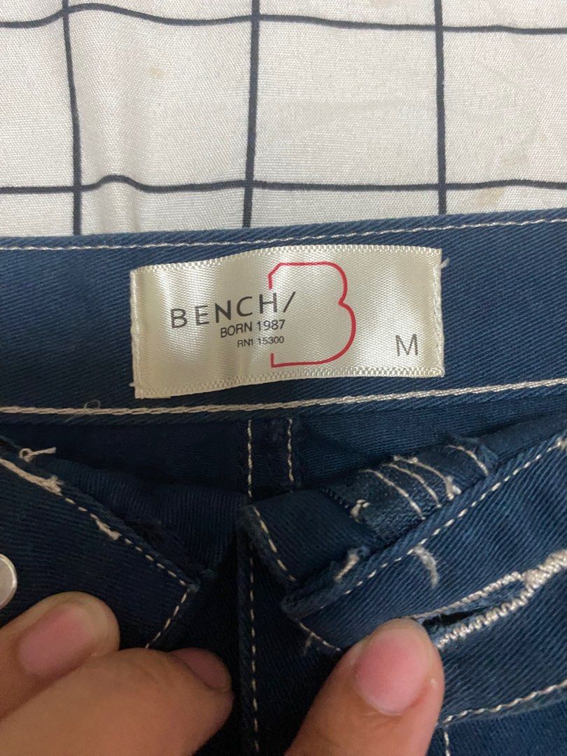 Bench a line contrast stitch denim mini skirt, Women's Fashion, Bottoms ...