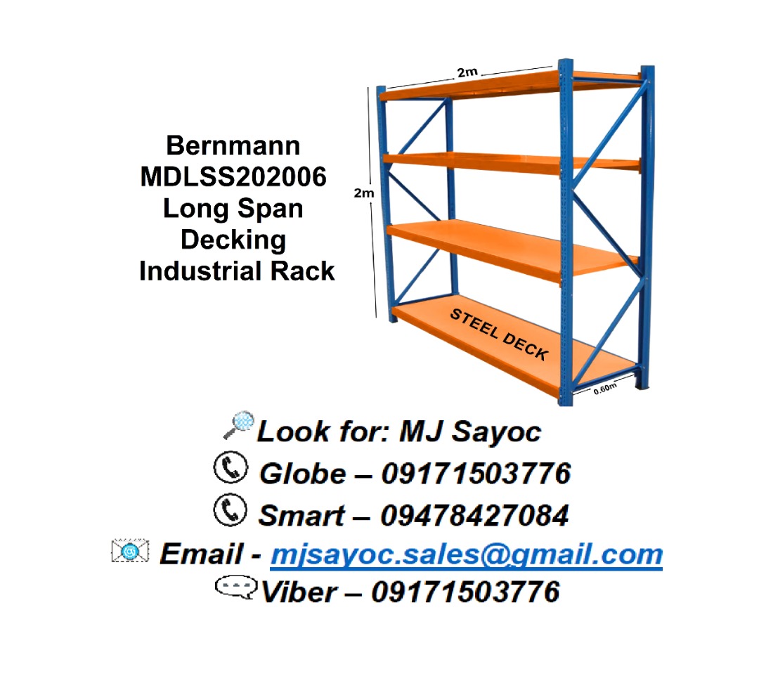 Bernmann MDLSS202006 Long Span Decking Industrial Rack, Commercial ...