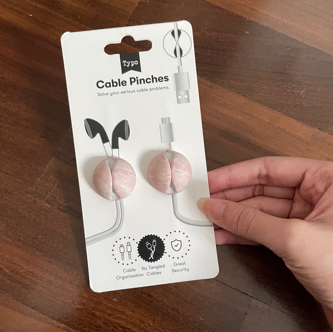 BN typo pink marble cable wire pinches organiser holder, Mobile Phones ...