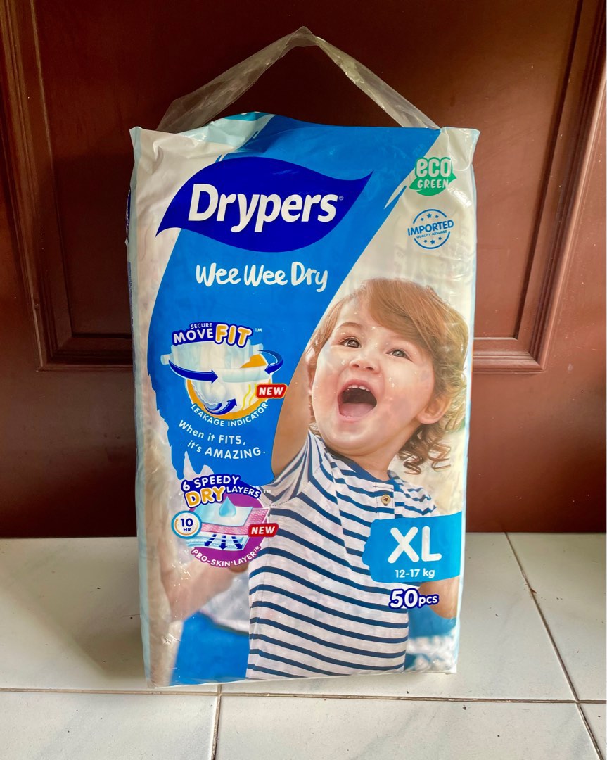 BNIP Eco Green Drypers Wee Wee Dry Diaper XL 50 pcs (12-17 kg), Babies ...