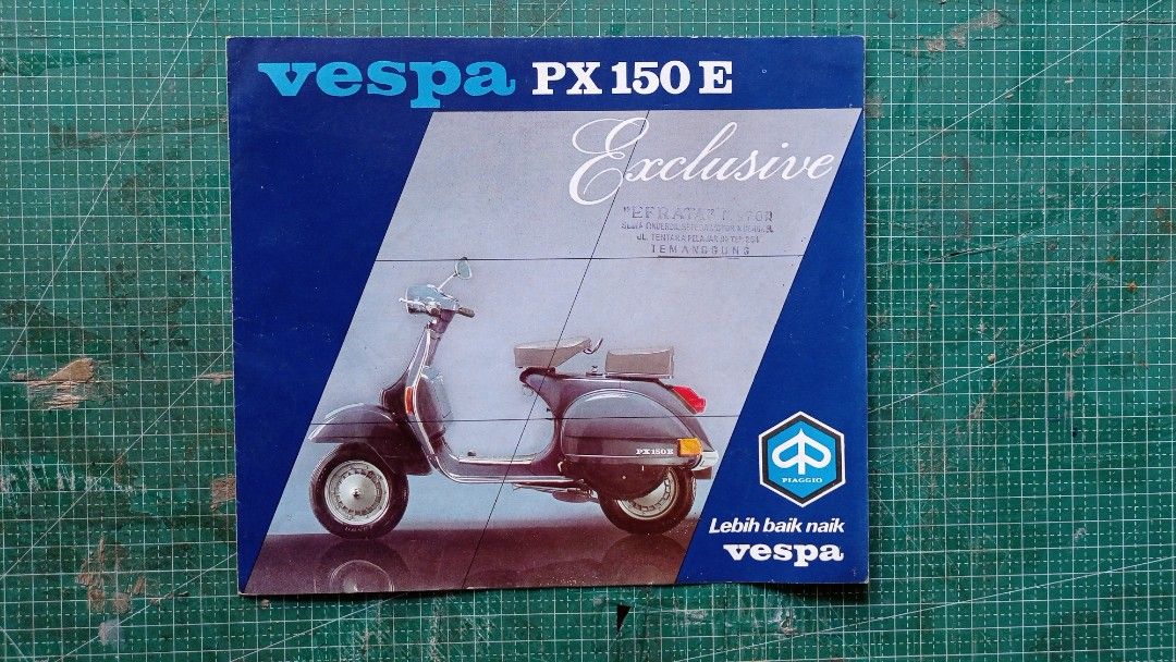 Brosur poster jadul lawas piagio vespa px 150 e px150e 150e exclusive ...